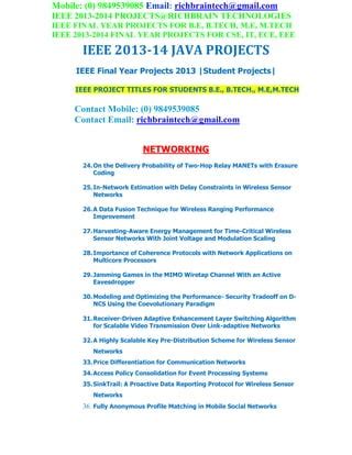 Ieee Java Projects Richbraintechnologies PDF