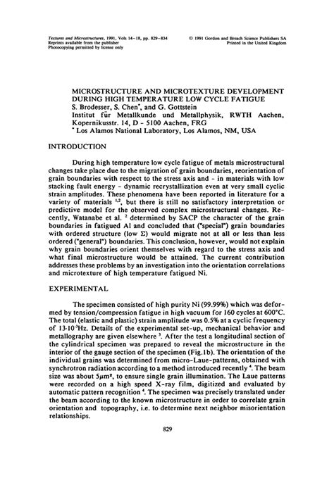 Pdf Microstructure And Microtexture Development During High