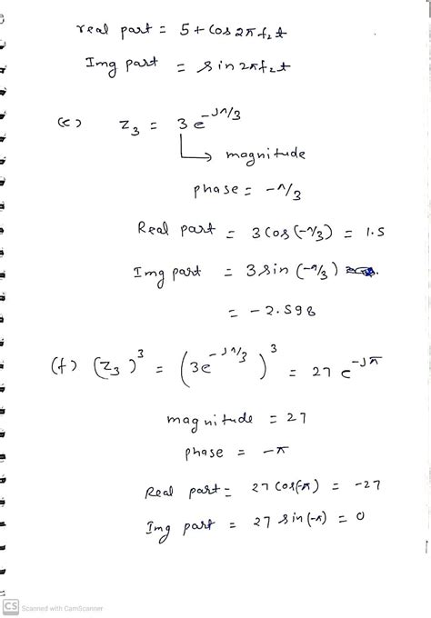 Solved Problem 3 Compute The Magnitude Phase And Real And Imaginary Course Hero
