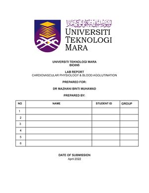 Experiment BIO LAB 2 1 Lab Report BIO 091 PIO80S53 GROUP 4 FOUNDATION BIOLOGY I LABORATORY