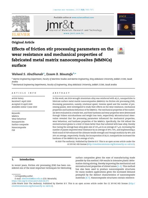 Effects Of Friction Stir Processing Parameters On The Wear Resistance