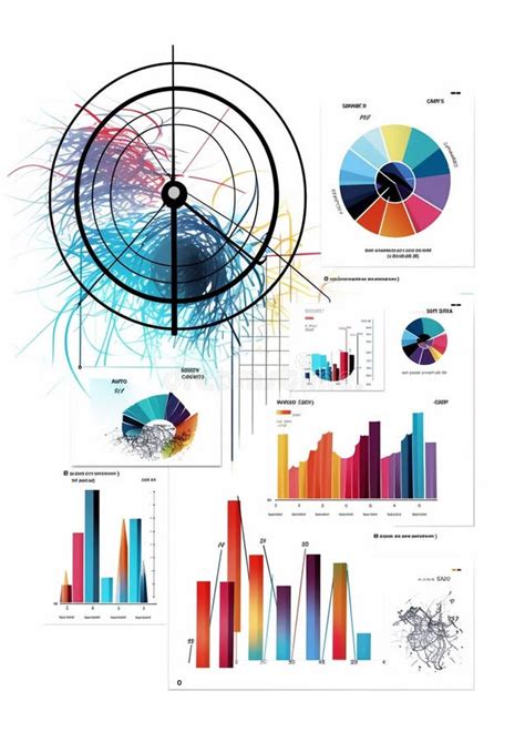 Data Visualization Charts Diagrams Vibrantly Illustration With White Background Stock