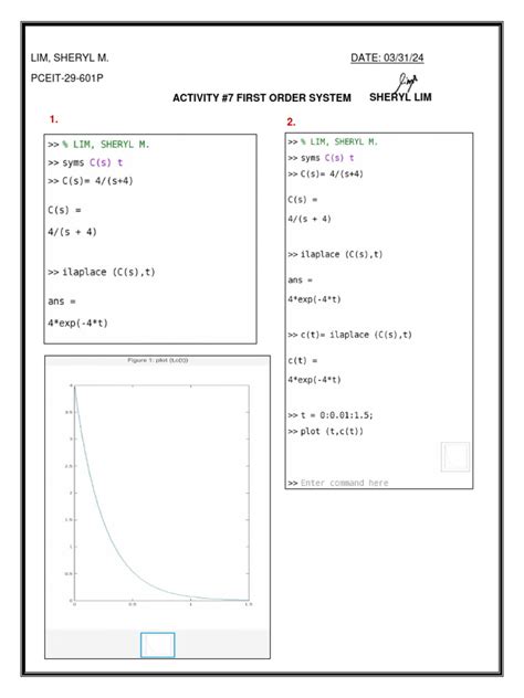 Lim Activity7 First Order System Pdf Complex Number System