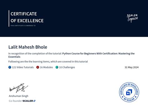 Thrilled To Announce That Ive Successfully Completed The Python Lalit Bhole
