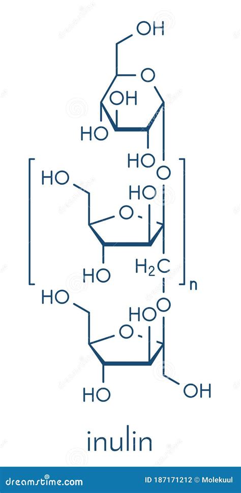 Inulin Molecule Structural Chemical Formula And Molecule Model Cartoon Vector Cartoondealer