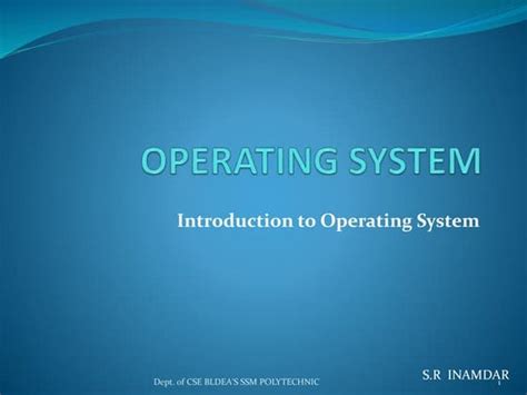 The Operating System Pres Jay Ppt