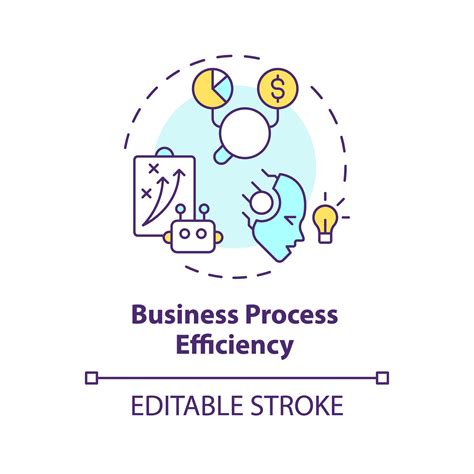 2d Editable Multicolor Business Process Efficiency Icon Simple Isolated Vector Thin Line