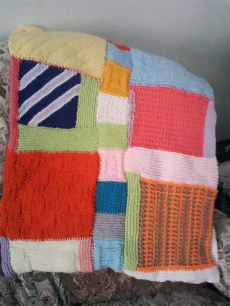 The Nutty Knitter Stash Knitted Patchwork Blanket