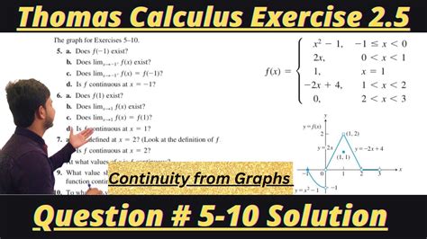 Thomas Calculus Exercise 2 5 Question 5 10 Solution Continuity From Graphs Msn Mathematician