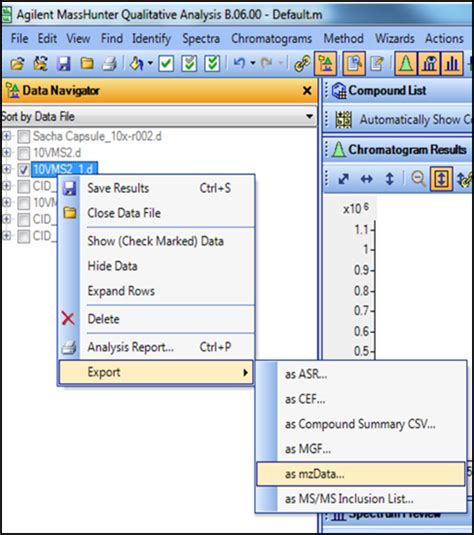 Agilent LC MS Data Exporting Procedure ChemoPower Singapore