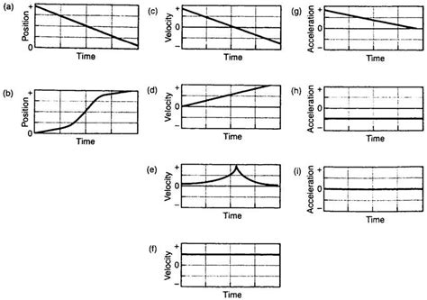 Pick A Velocity Graph And An Acceleration Graph That Could Describe The