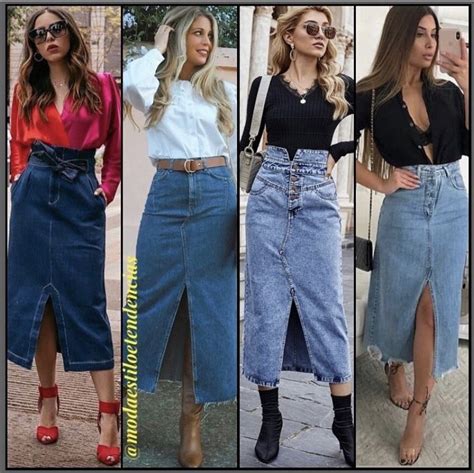 Saia Jeans Denim Skirt Outfits Fashion Outfits Outfits