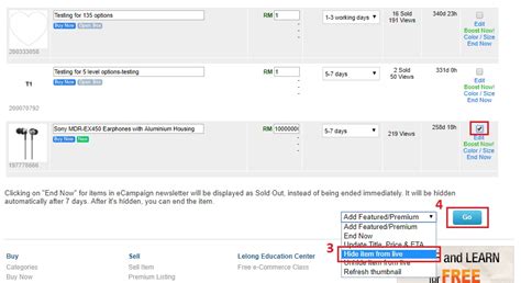 How To Hide Unhide Item Lelongmy Help