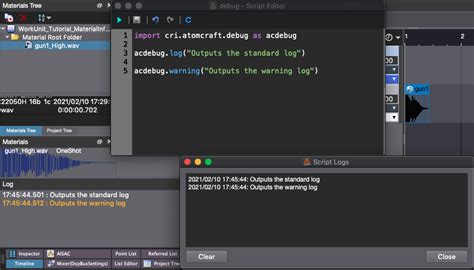 CRI ADX Tools Manual Display Hello World In The Script Log