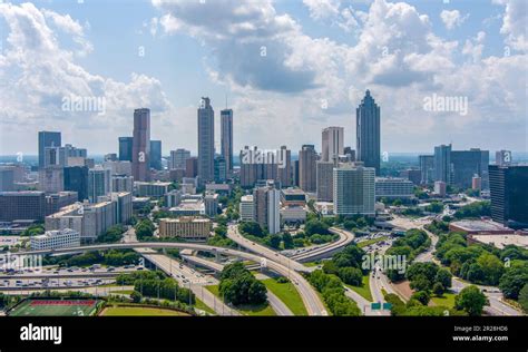 The Downtown Atlanta Skyline From Above The Jackson Street Bridge Stock