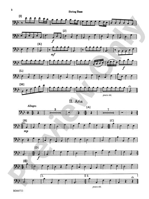 Water Music Suite String Bass String Bass Part Digital Sheet Music Download