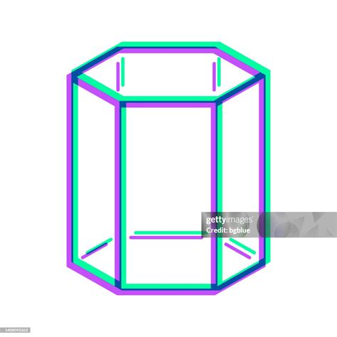 3d Polygon Icon With Two Color Overlay On White Background High Res