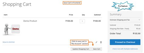 in frontend cart page support portal for magento extensions and services