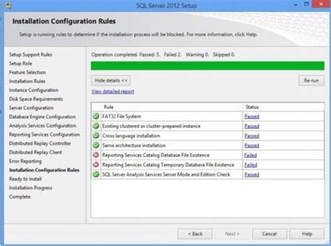 Sql Server Fix Rule Reporting Services Catalog Database File Existence Failed Sql