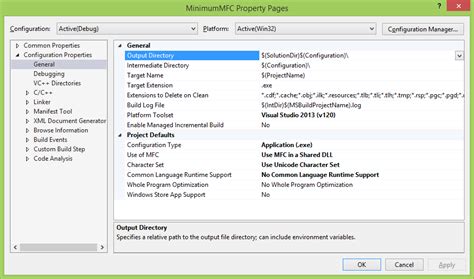 C Why A Minimum MFC Project Has Linking Error On Visual Studio 2013