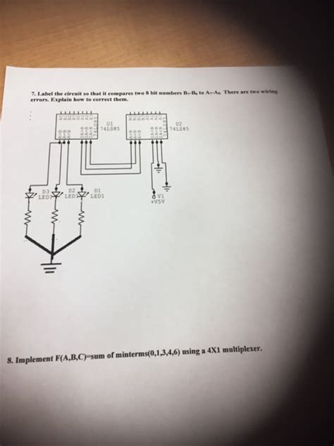 Solved Label The Circuit So That It Compares Two 8 Bit