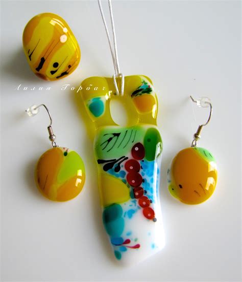 моя работа из стекла техника фьюзинг Украшения Бижутерия Бижу