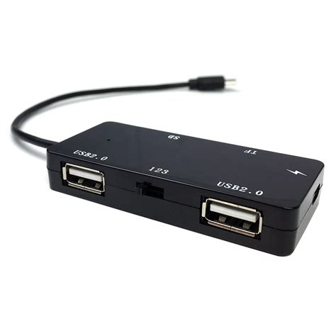 Micro USB OTG Dual Port Hub TF SD Card Reader