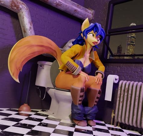 Rule 34 Anthro Bathroom Bathroom Art Artist Blue Hair Bottomwear