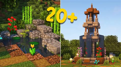 20 Minecraft Outdoor Build Hacks And Designs Youtube