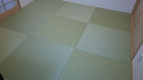 市松模様の半畳縁なし 新潟市北区の熊田タイ畳店