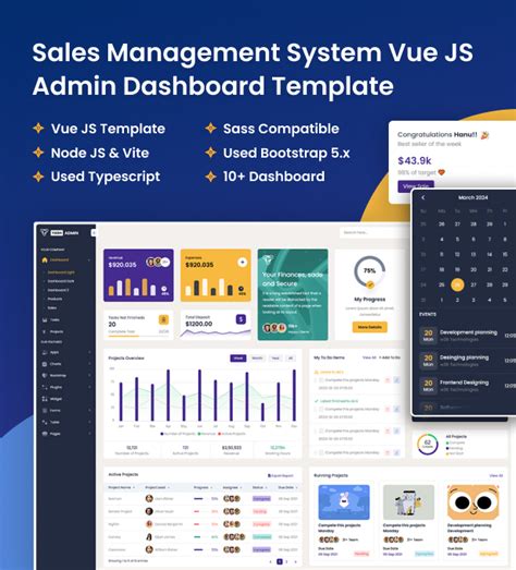 yashadmin sales management system admin dashboard vue js template thememag