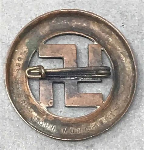 Uncover 1933 Gau Munchen Nazi Party Badge Ww2 Relic