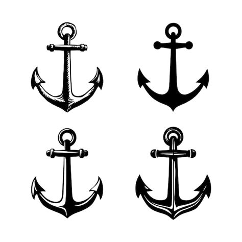 빈티지 커 실루 세트 검은색 터 일러스트레이션 프리미엄 Ai 생성 벡터