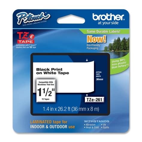 Brother P Touch Pt Pc Label Tape Oem Black Print On White