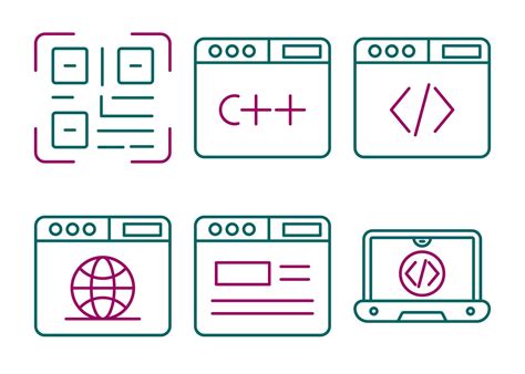 Coding Vector Icon Set 17486159 Vector Art At Vecteezy