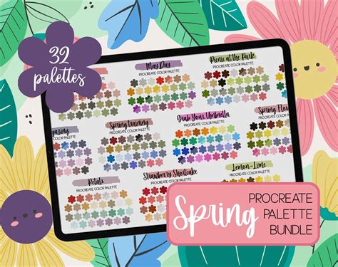 Spring Procreate Palette Bundle Procreate Color Palette Procreate