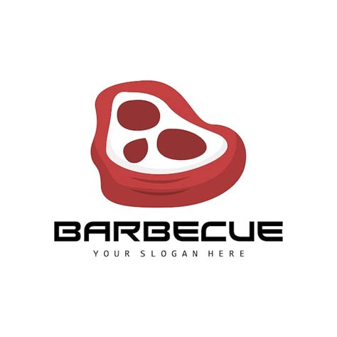 고기 로고 훈제 쇠고기 벡터 Bbq 그릴 바베르크 로고 디자인 및 정육점 컷 그림 템플릿 아이콘 프리미엄 벡터