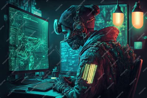 Premium Photo A Hacker Working On Computer Internet Security Network