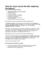 How Do I Reset My Key Fob After Replacing The Battery Docx How Do I Reset My Key Fob After