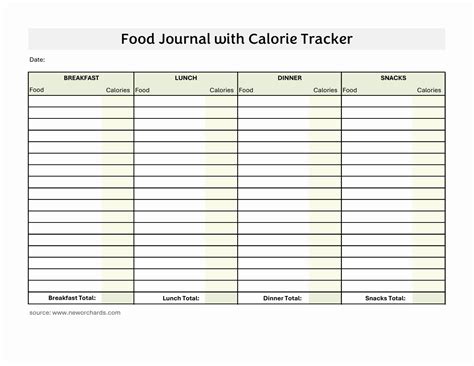 Free Excel Food Journal Templates