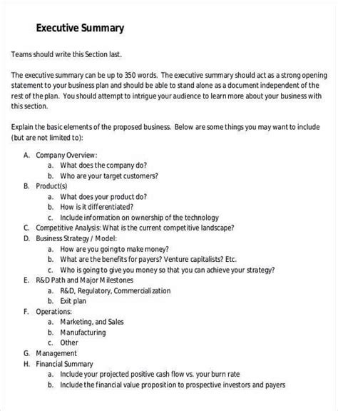 Executive Summary Example Mous Syusa