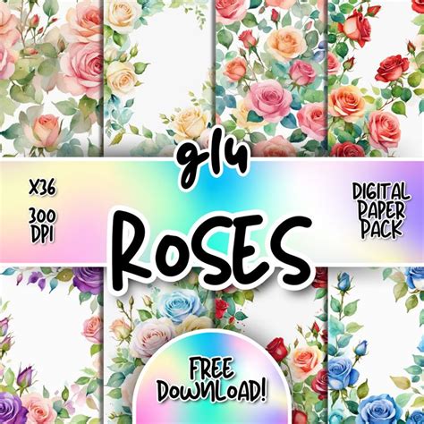 Roses Digital Paper Free Pack Digital Paper Free Digital Paper