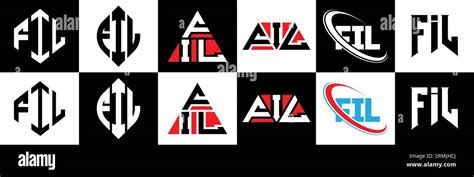 Fil Letter Logo Design In Six Style Fil Polygon Circle Triangle Hexagon Flat And Simple