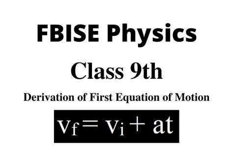 Derivation Of 1st Equation Of Motion Graphical Method