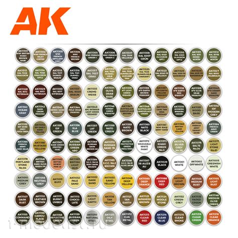 Ak11705 Ak Interactive Набор акриловых красок Лучшие 120 цветов для техники Краски Ak