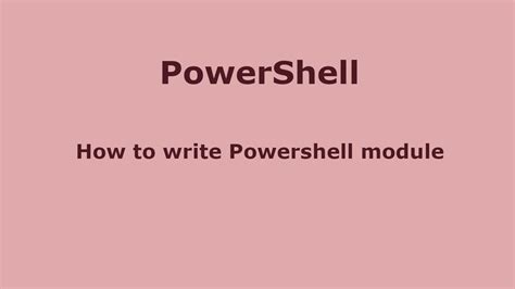 Write Your First Module In Powershell Powershellscripting Powershell