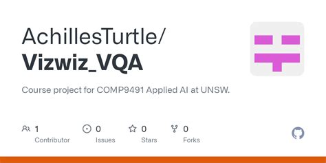 GitHub AchillesTurtle Vizwiz VQA Course Project For COMP9491 Applied