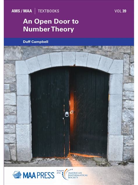 Ams Maa Textbooks Volume 39 Campbell Duff An Open Door To Number Theory Mathematical