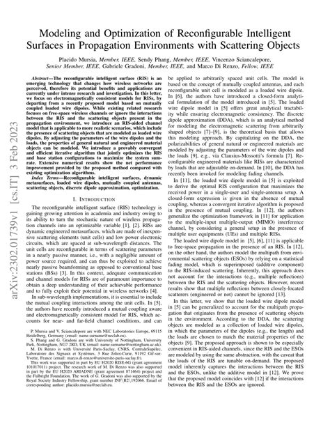 Pdf Modeling And Optimization Of Reconfigurable Intelligent Surfaces In Propagation