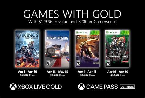 Xbox Live Games With Gold